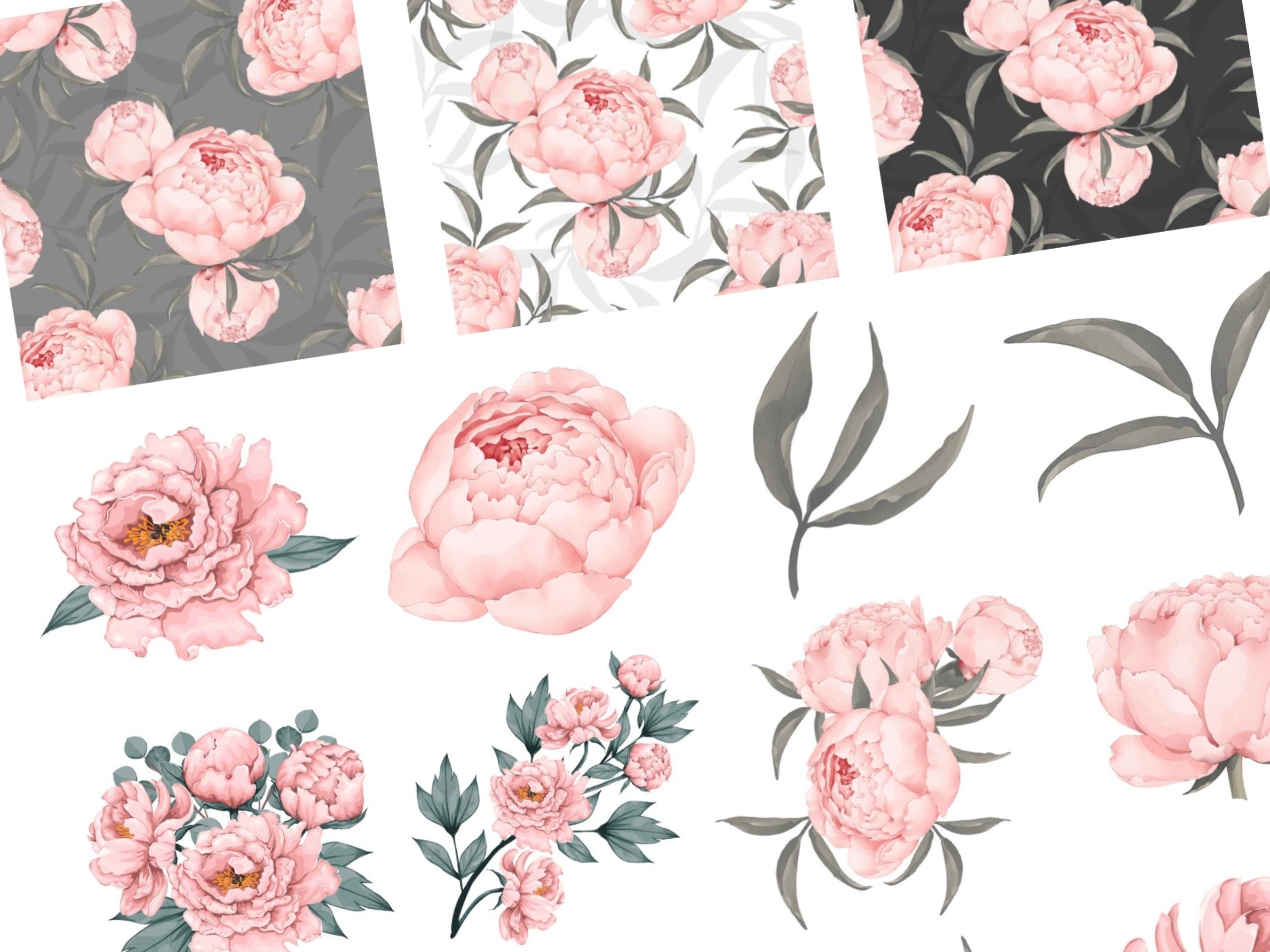 Pink Peony Digital Sticker Pack for Goodnotes Digital Planners, for ...