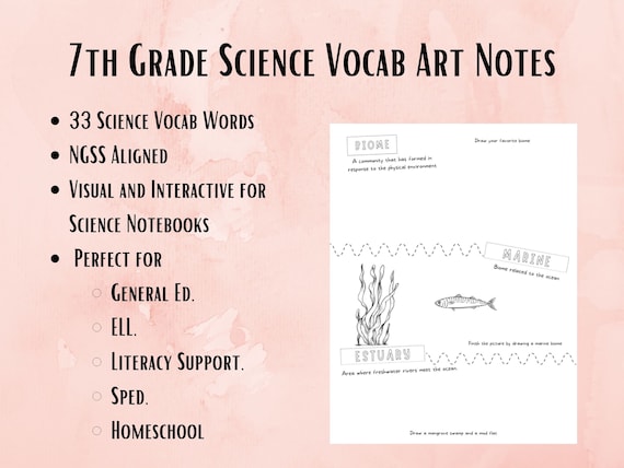 7th Grade Science Vocabulary Worksheets