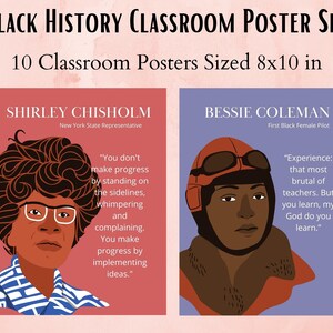 Black History Month Classroom Decor Poster Set, African American ...