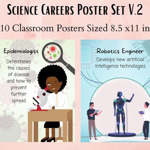 Science Careers Classroom Poster Set V.2, Science Classroom Décor ...