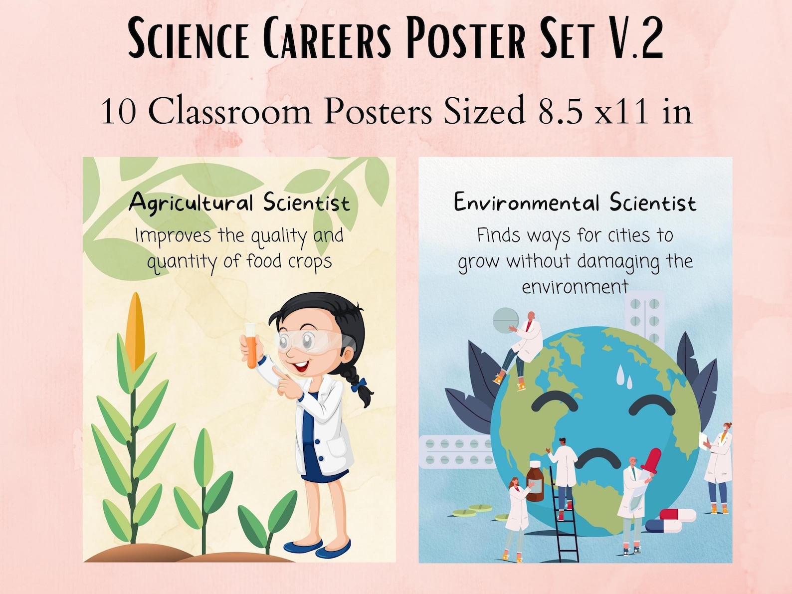 Science Careers Classroom Poster Set V.2 Science Classroom - Etsy