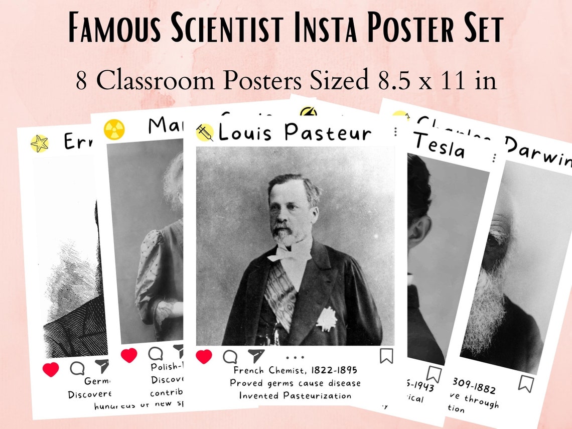 Famous Scientist Classroom Poster Set Science Classroom - Etsy