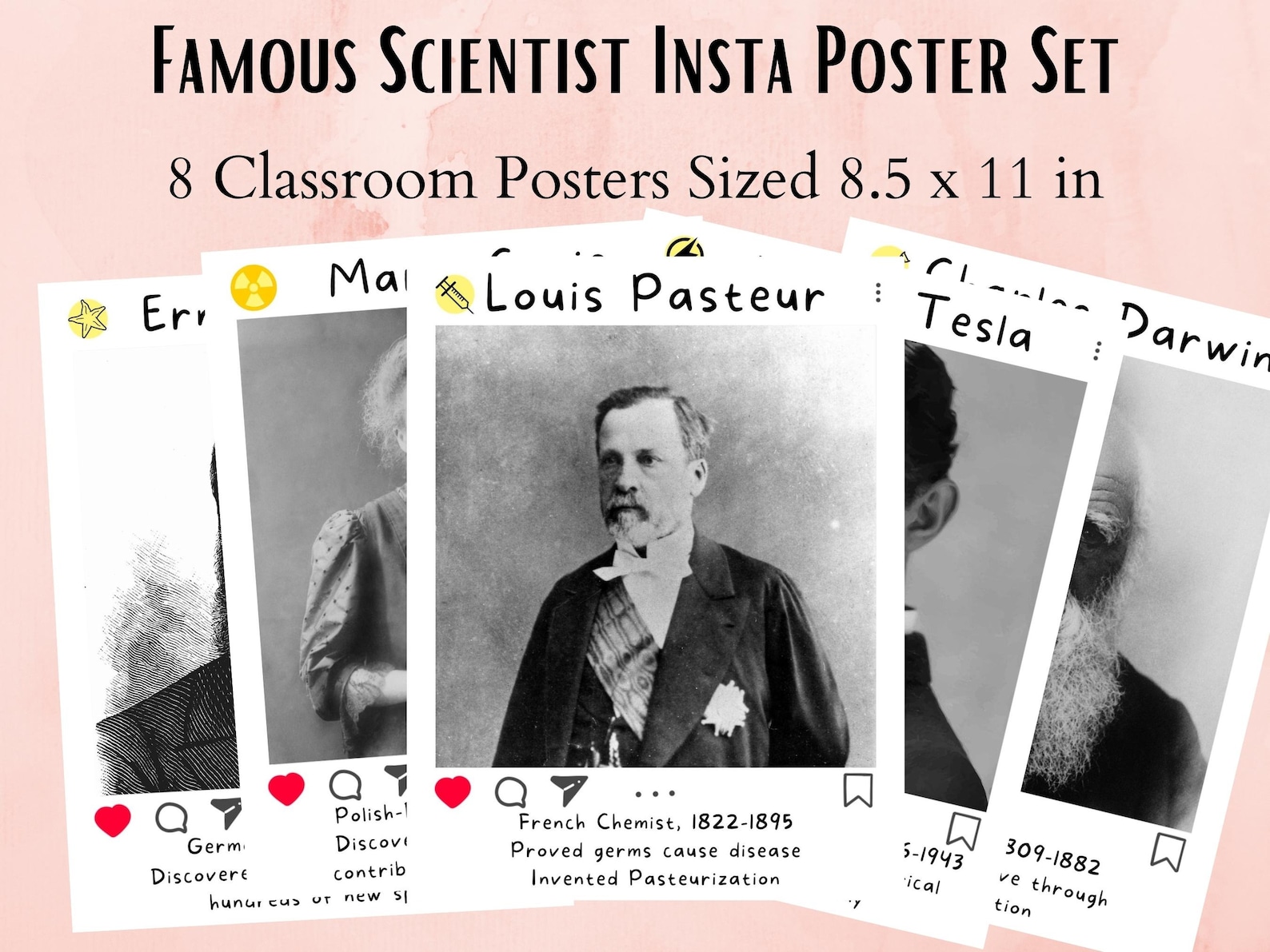 Famous Scientist Classroom Poster Set Science Classroom - Etsy