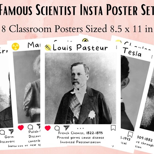 Famous Scientist Classroom Poster Set Science Classroom - Etsy