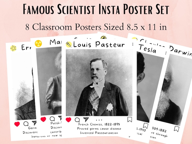 Famous Scientist Classroom Poster Set, Science Classroom Décor, Men ...