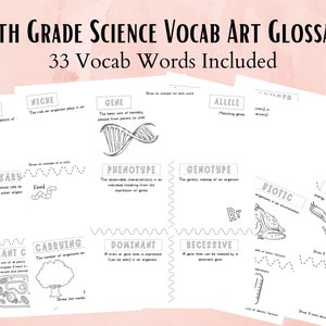 Life Science Vocabulary STEAM Worksheets, Middle School Science ...