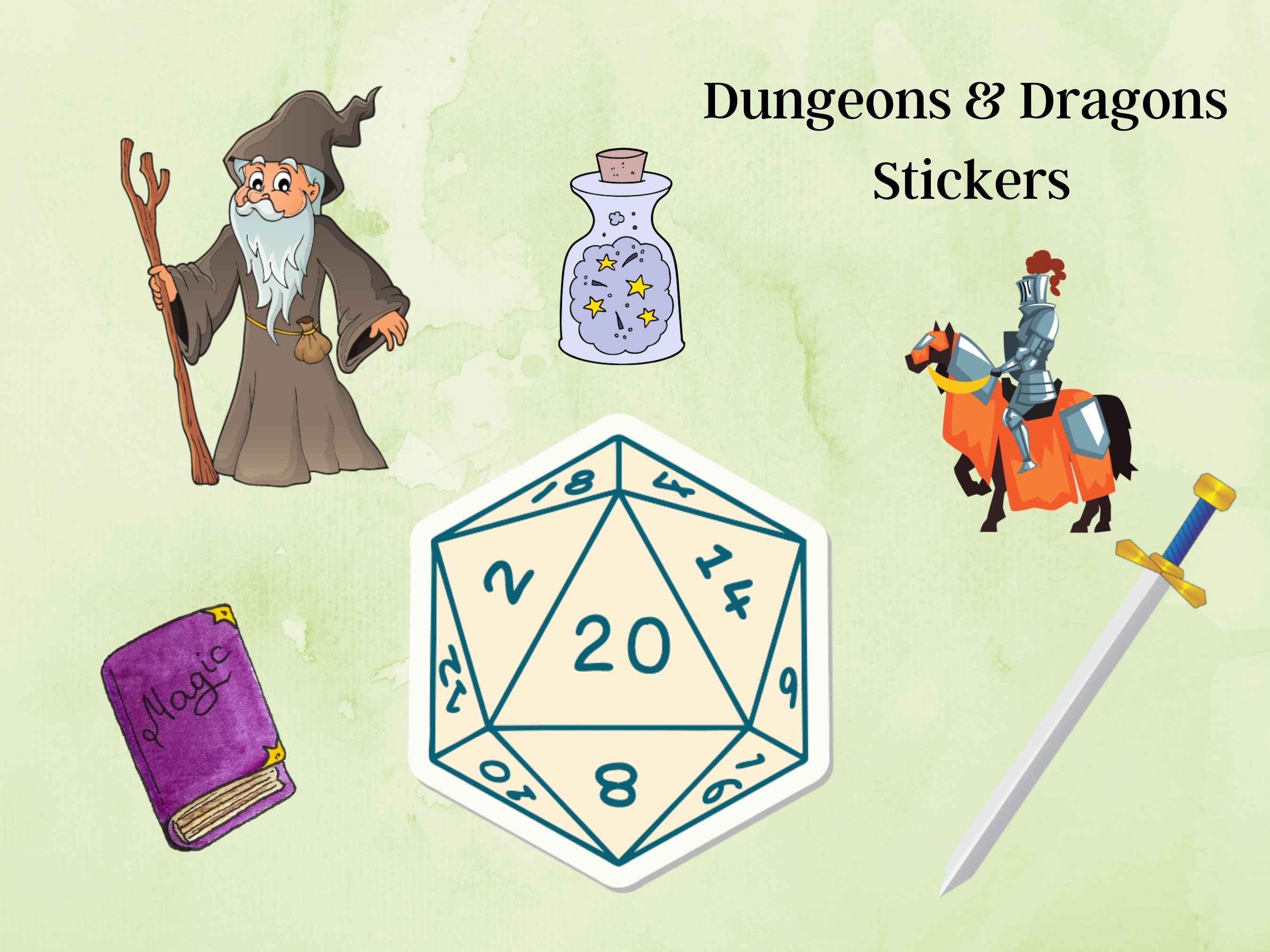 Digital Dnd Sticker Sheet for Roleplaying, Journaling, Planners ...