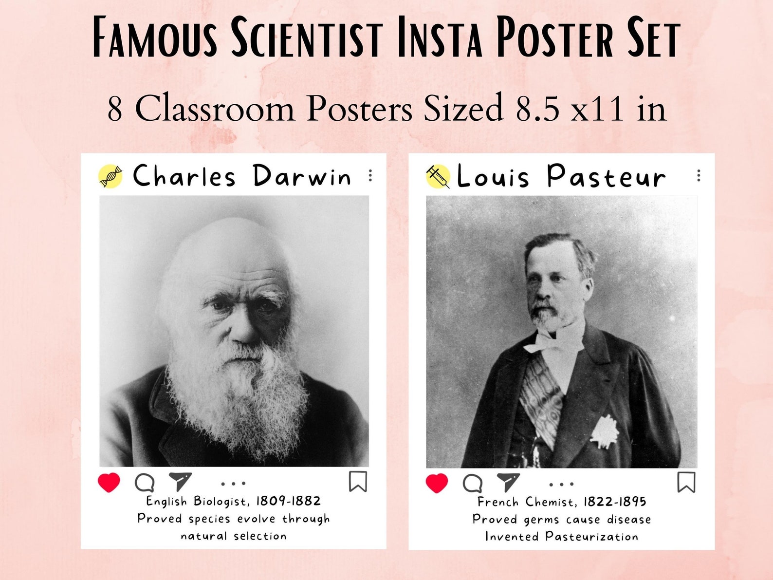 Famous Scientist Classroom Poster Set Science Classroom - Etsy