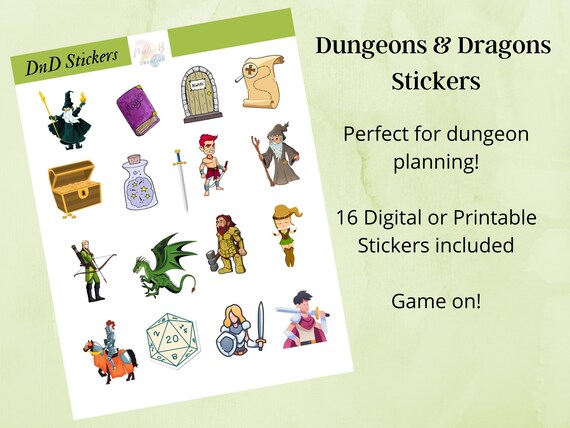 Digital Dnd Sticker Sheet for Roleplaying Journaling | Etsy