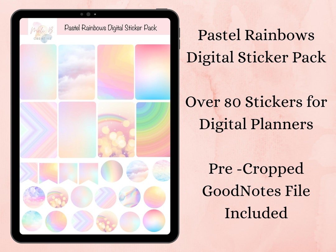 Pastel Rainbows Digital Goodnotes Stickers, Bullet Journal, Digital ...