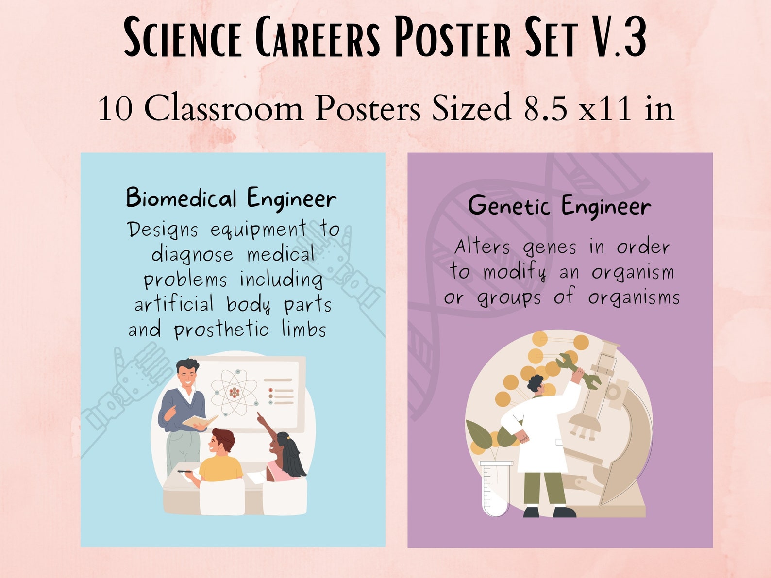 Science Careers Classroom Poster Set V.3 Science Classroom - Etsy