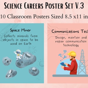 Science Careers Classroom Poster Set V.3, Science Classroom Décor ...