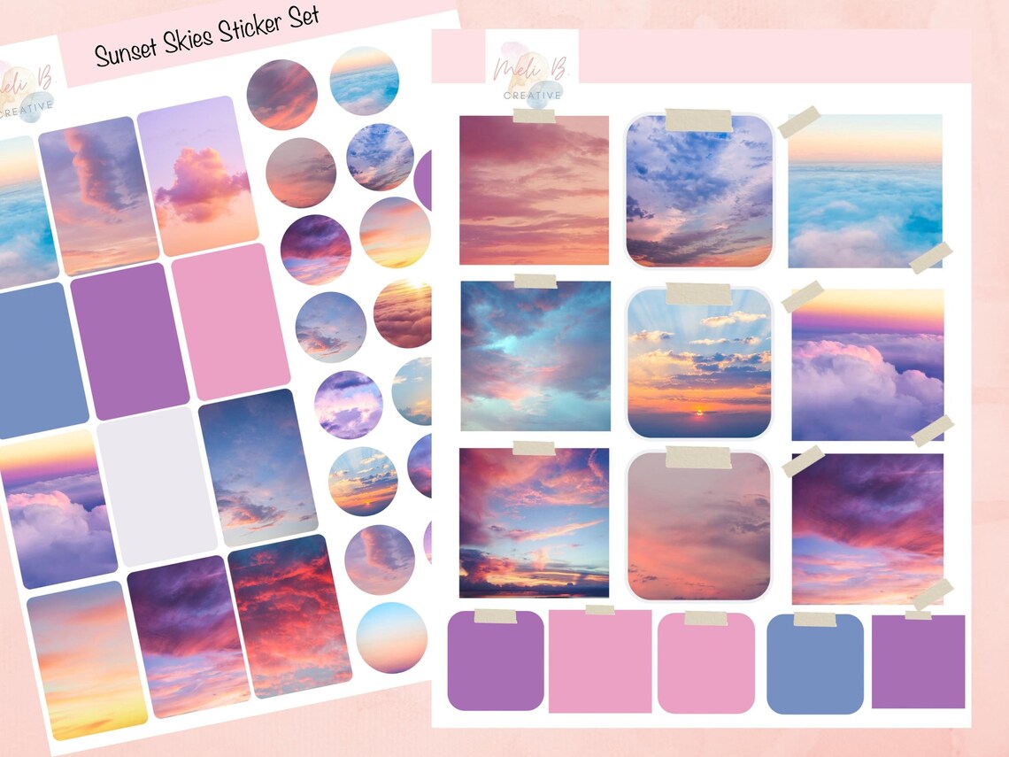 Sunset Skies Digital Stickers for Goodnotes, Bullet Journal, Digital ...