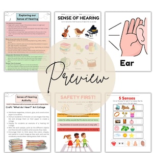 Kindergarten Science Unit 1: the Five Senses (lesson Plan/activities ...