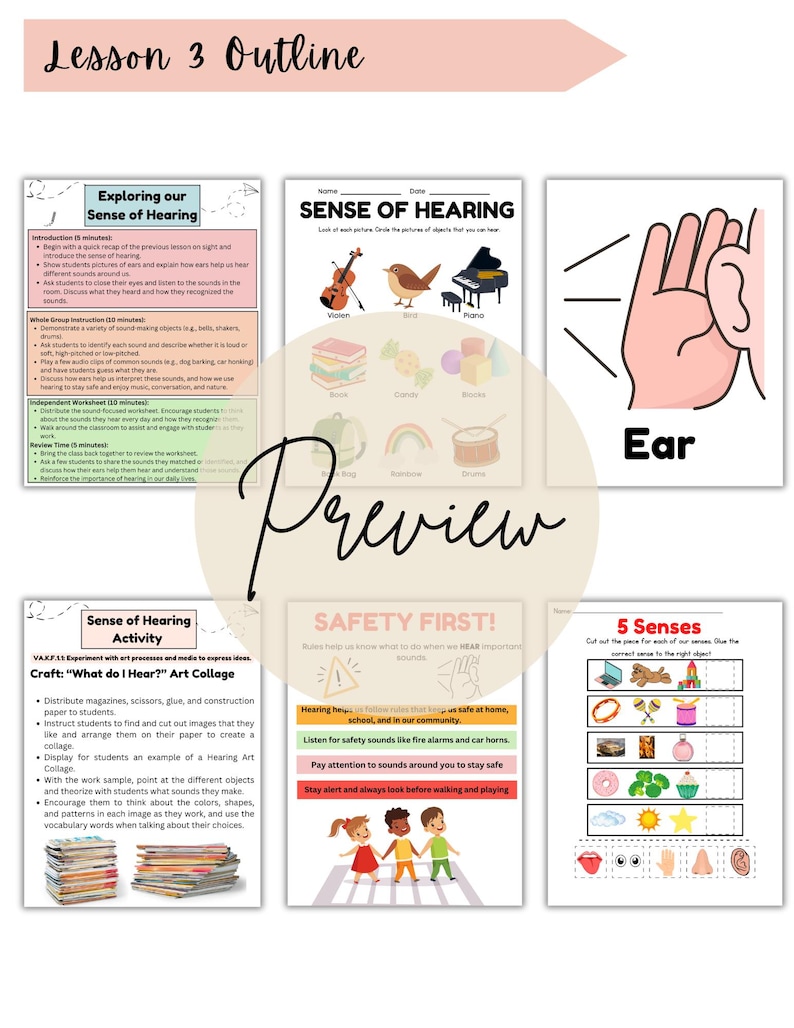 Kindergarten Science Unit 1: the Five Senses (lesson Plan/activities ...