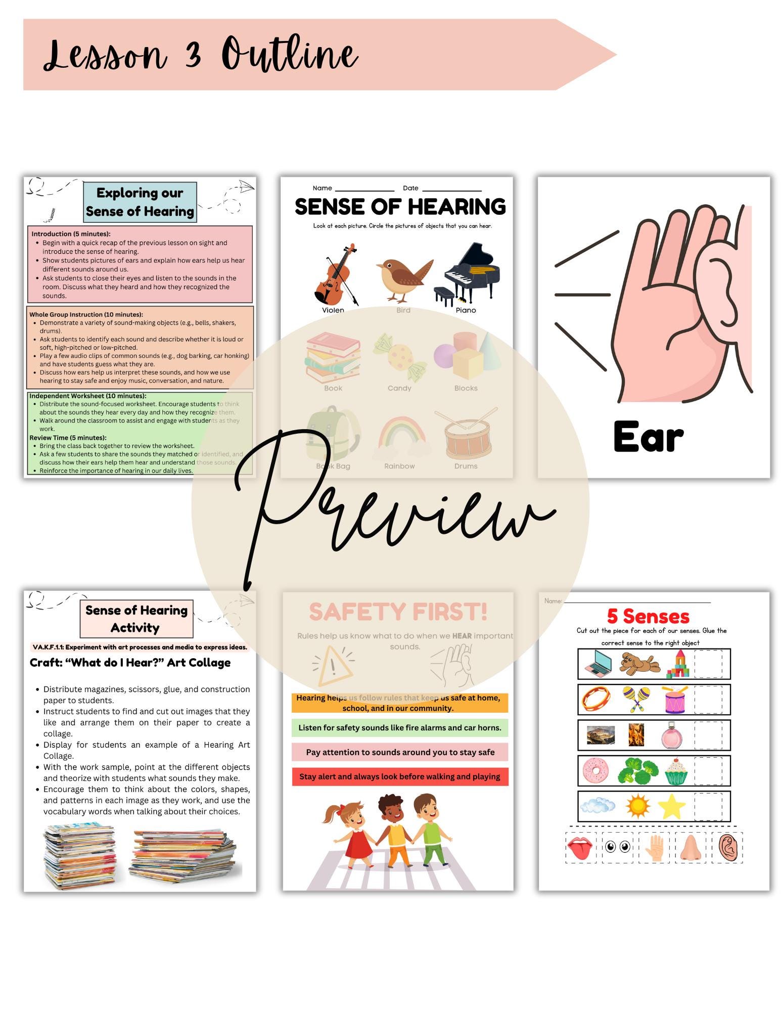 Kindergarten Science Unit 1: the Five Senses (lesson Plan/activities ...