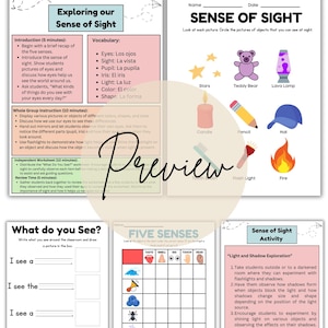 Kindergarten Science Unit 1: the Five Senses (lesson Plan/activities ...