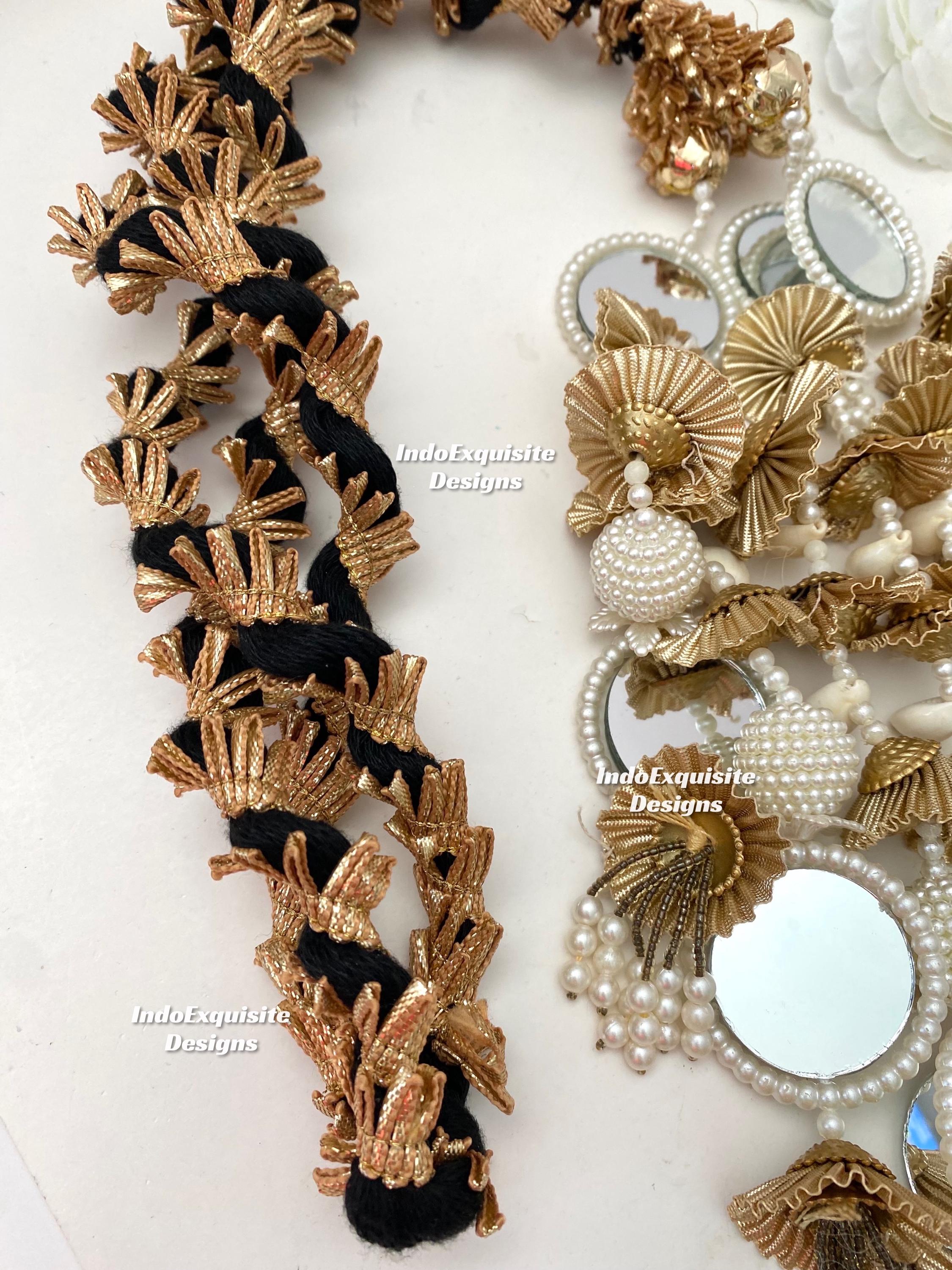 Indian/punjabi Viral Gotta Patti Mirror and Pearls Heavy Look Paranda ...