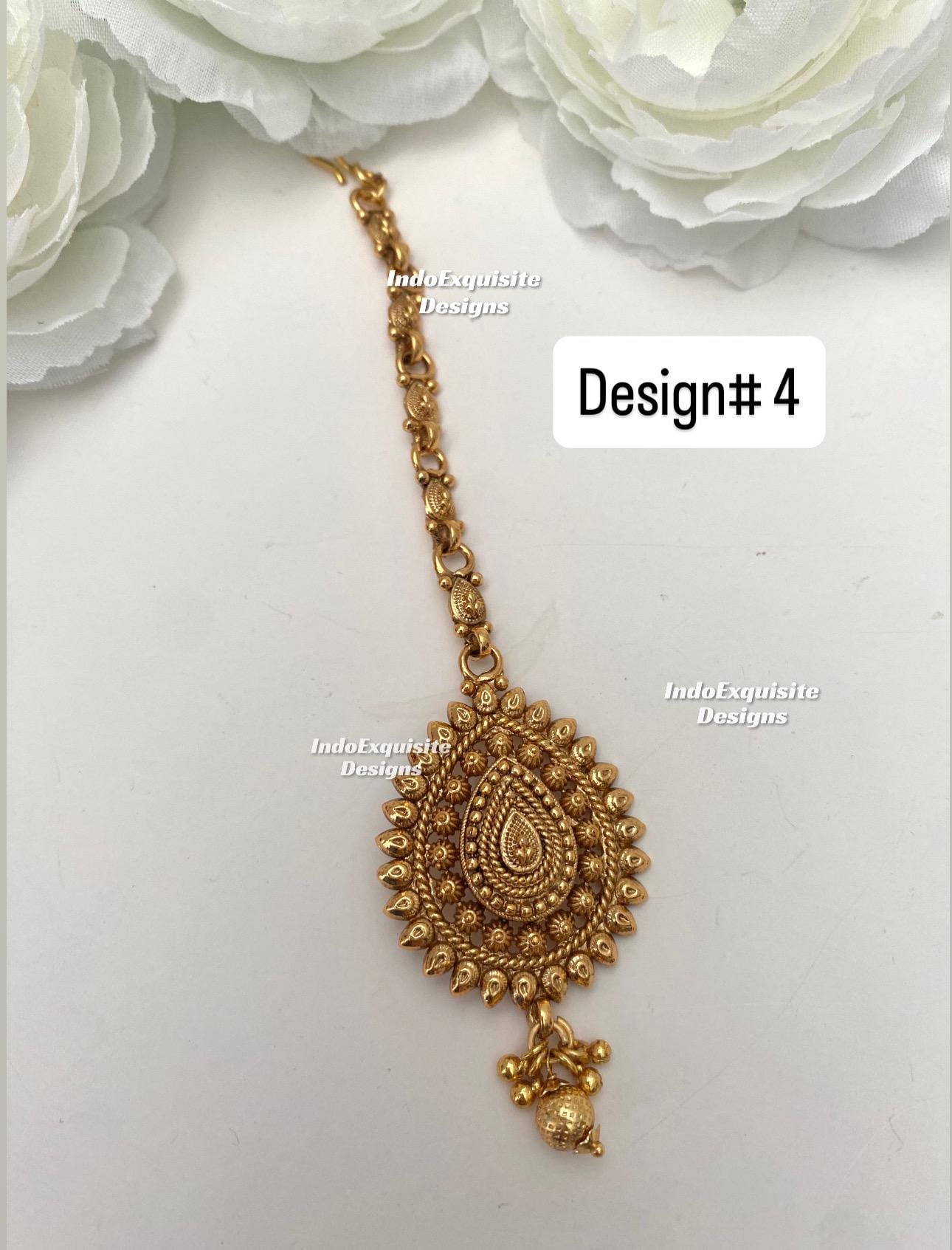Gold Plated Maang Tikkas/gold Look Tikka/ High Quality Golden Bindi ...