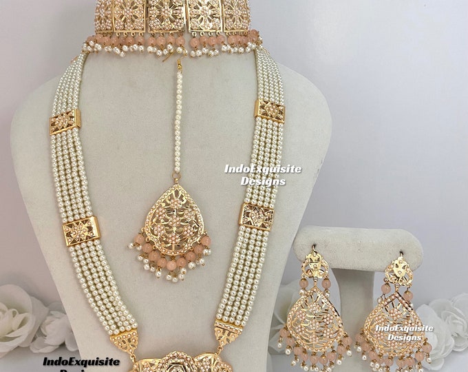 Jadau Choker Set and Rani Haar Combo/ Indian Bridal Set/punjabi Jadau ...