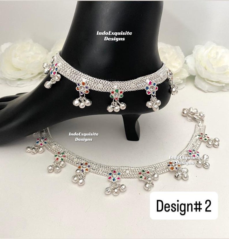 Silver Plated Anklets Come in a Pair/payal/ Indian Payal /jhanjra ...