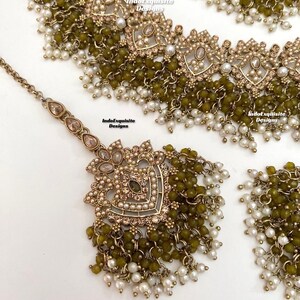Elegant Antique Gold Pakistani Necklace Set/pakistani Bridal Set With ...
