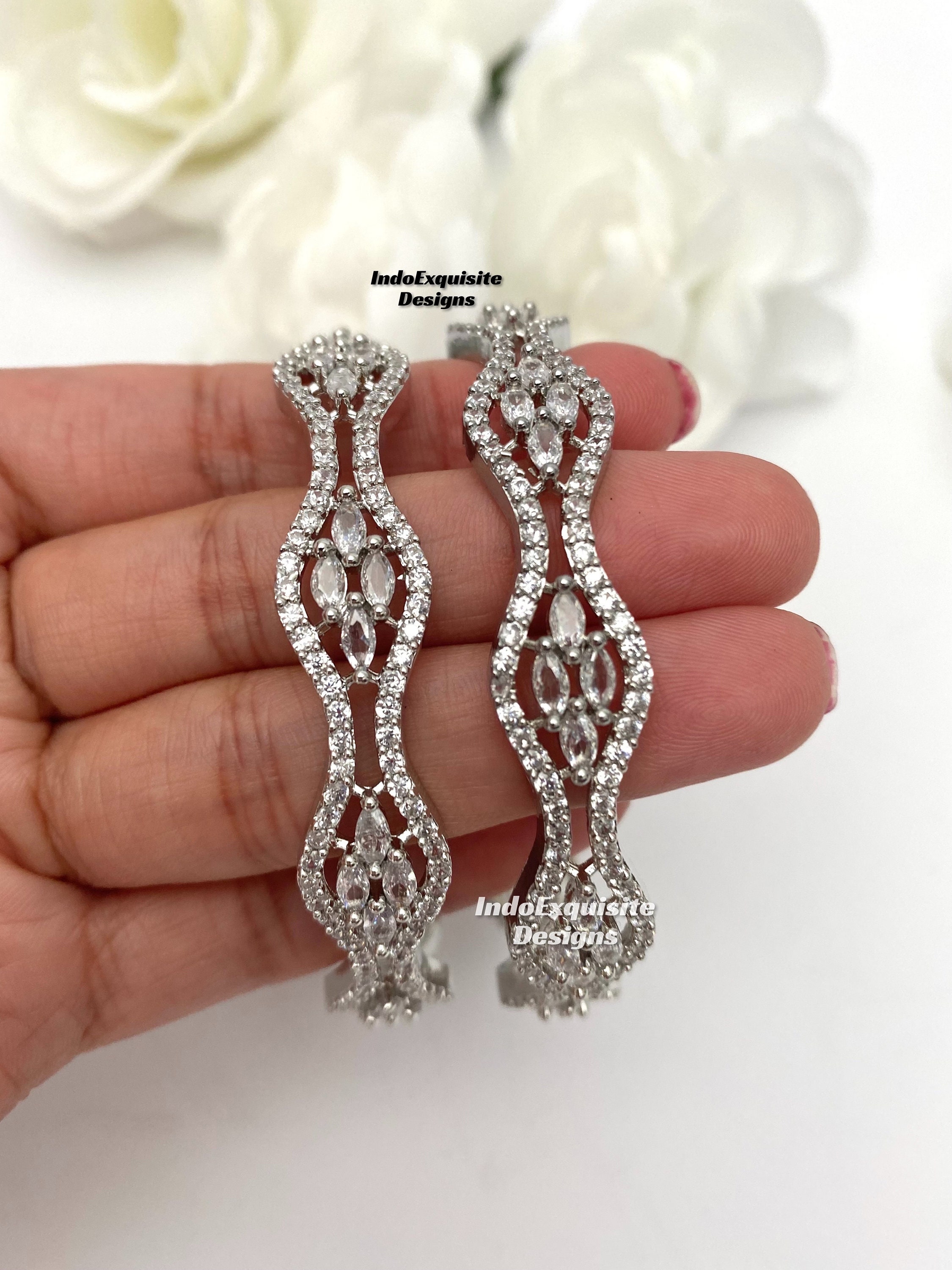 American Diamond Kade/ad Kangan/cz Kangan/indian Wedding Reception ...