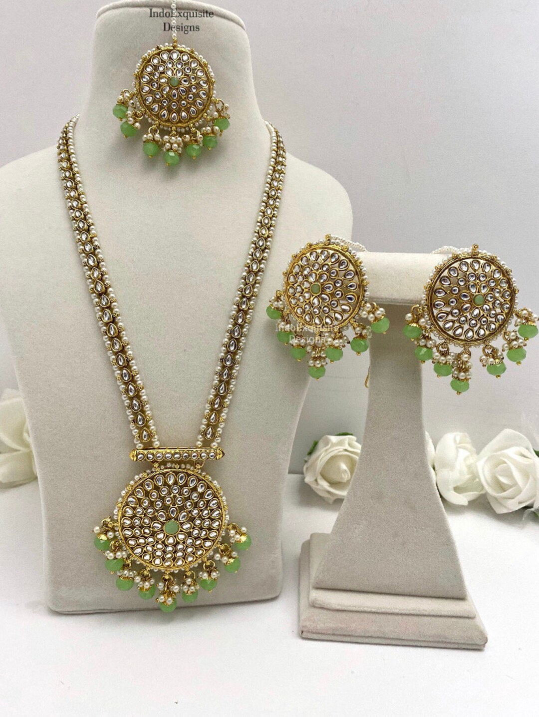 Bollywood Style Raani Haar/mint Green Long Necklace/indian Jewelry ...