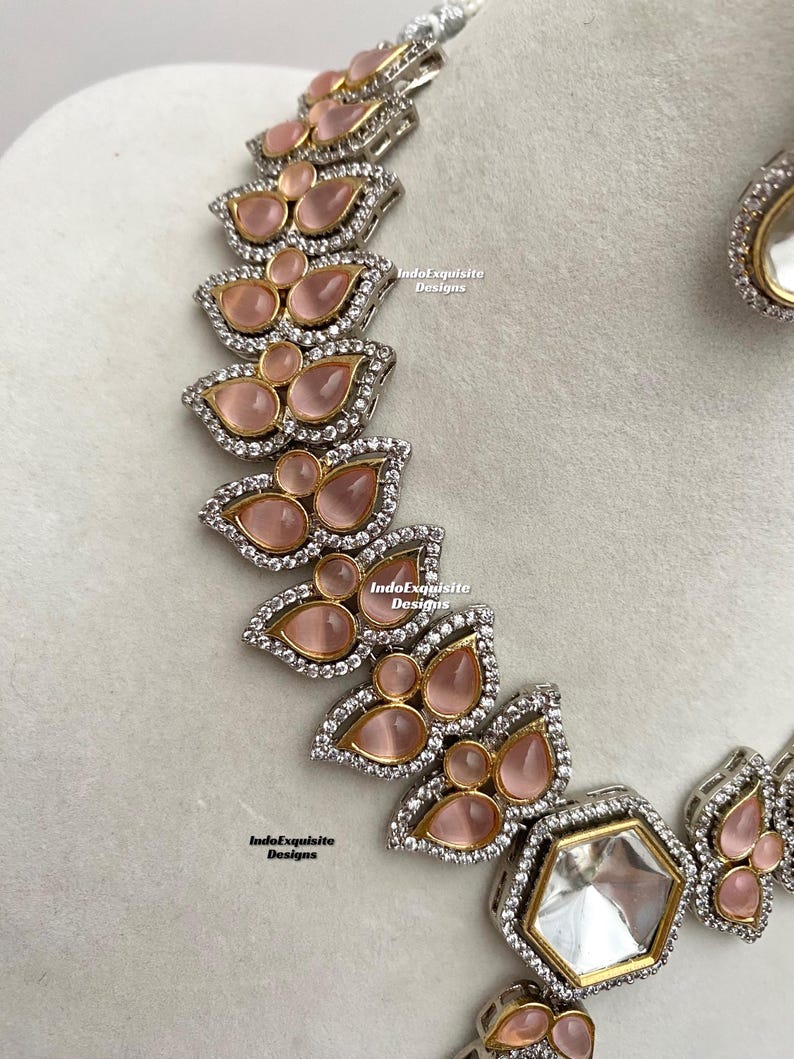 Premium Quality Tyani Inspired Dual Tone Uncut Kundan Necklace Set With ...
