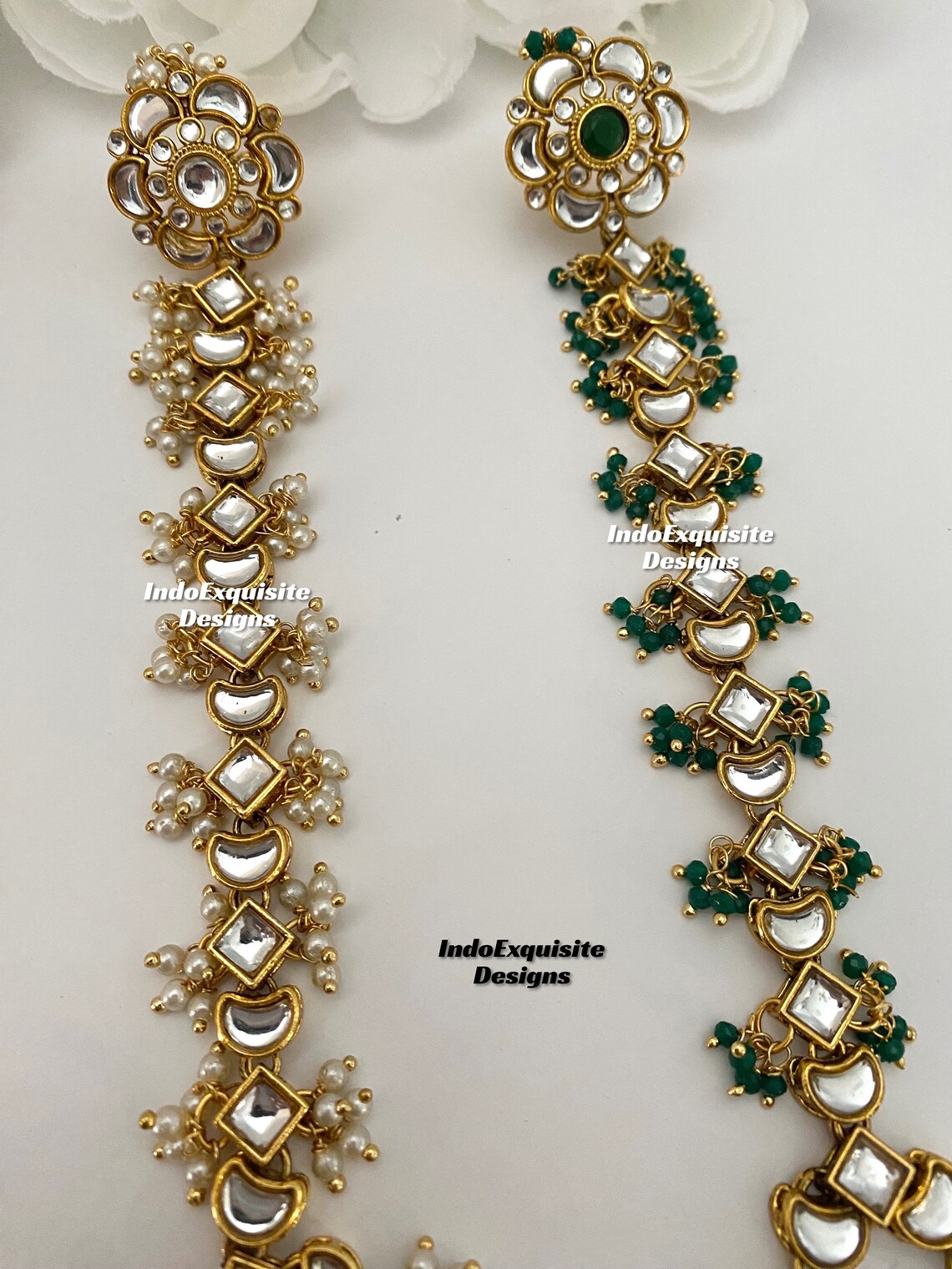 Elegant Kundan Hand Piece/hath Panja/ring Attached With Bracelet ...