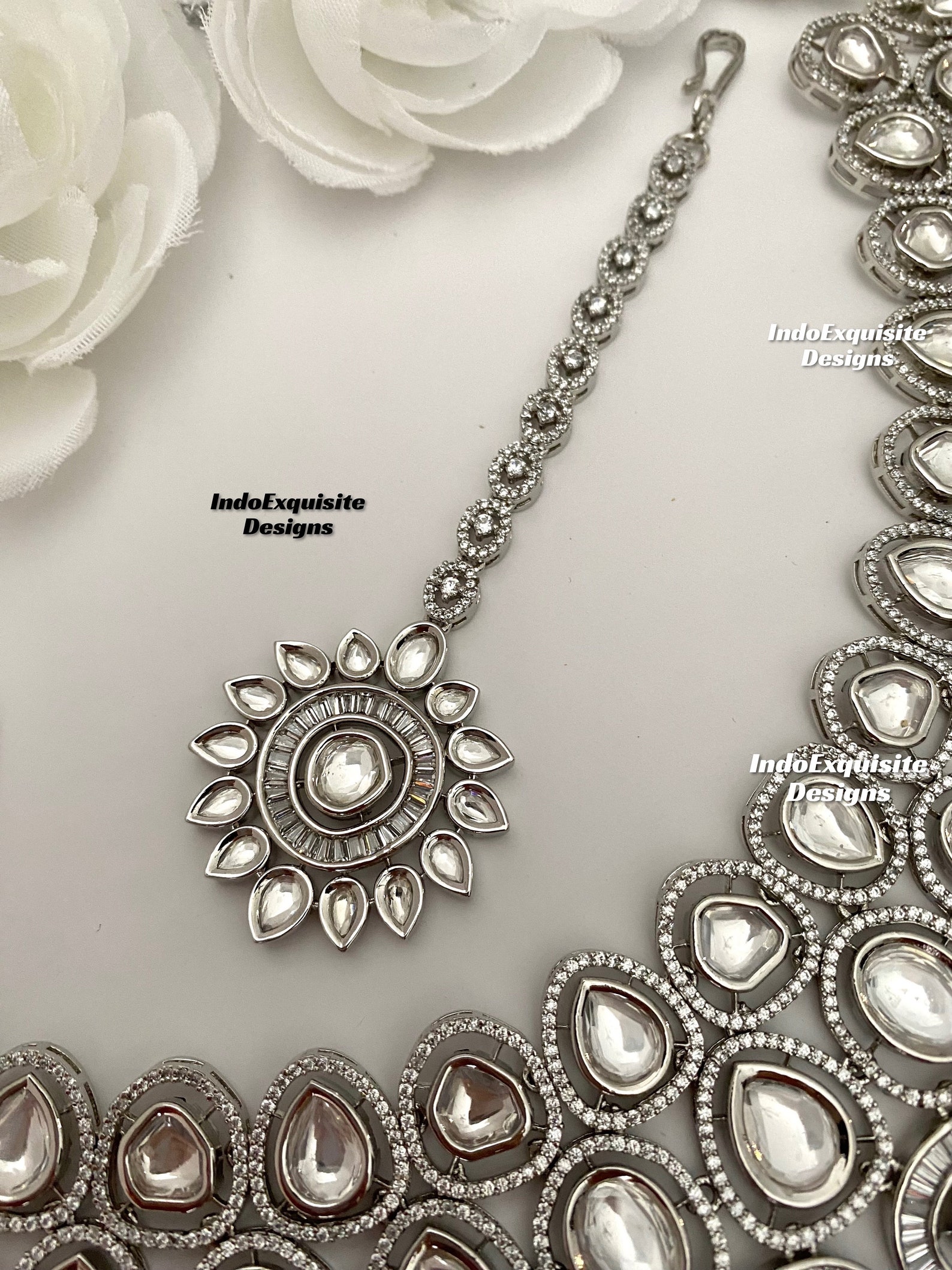 Premium Quality Tyani Inspired Kundan Necklace Set/ Uncut Real Polki ...