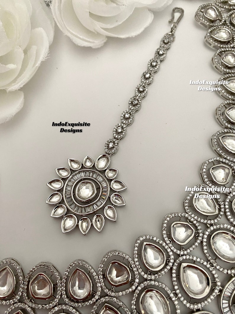 Premium Quality Tyani Inspired Kundan Necklace Set/ Uncut Real Polki ...