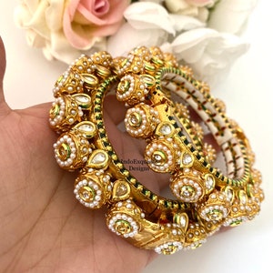 Trendy Rajwadi Kada/ Pachali Bangles/ Meenakari Kundan Openable Kada ...