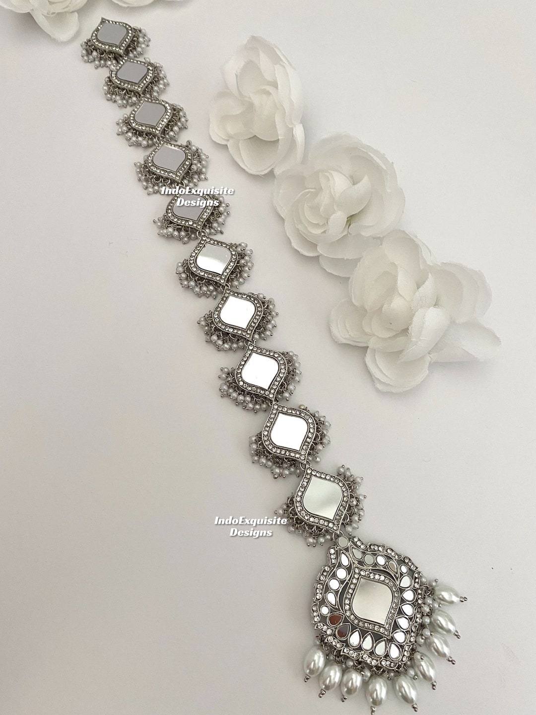 High Quality Silver Mirror Choti/indian Bridal Choti/mirror Hair ...