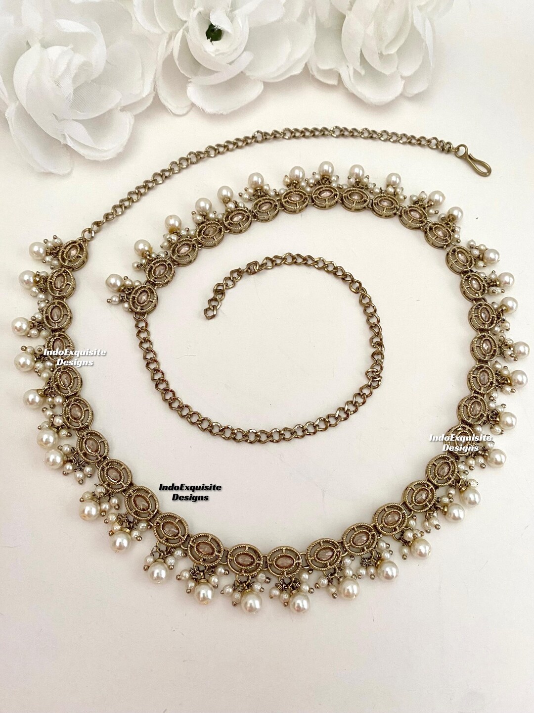 Antique Gold Polki Waist Belt/belly Chain/ Kamarpatta/kamarbandh/indian ...