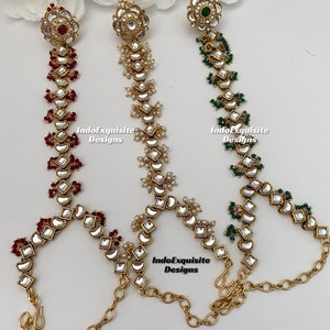Elegant Kundan Hand Piece/hath Panja/ring Attached With Bracelet ...