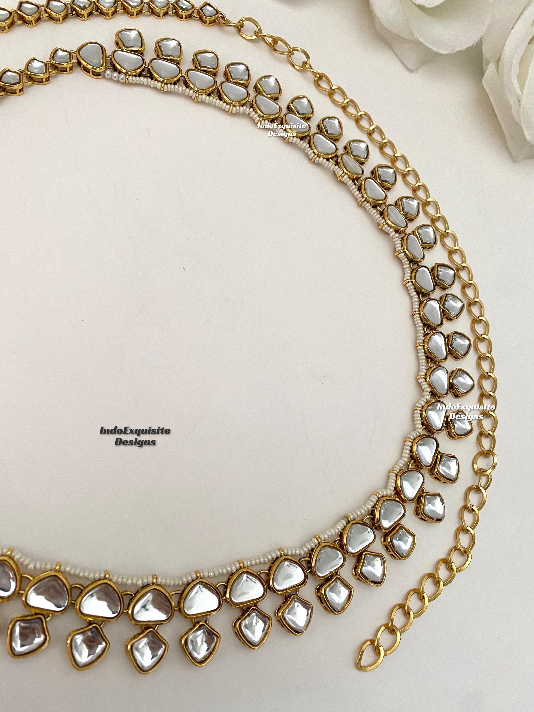 Elegant Kundan Waist Belt/belly Chain/ Kamarpatta/kamarbandh/indian ...