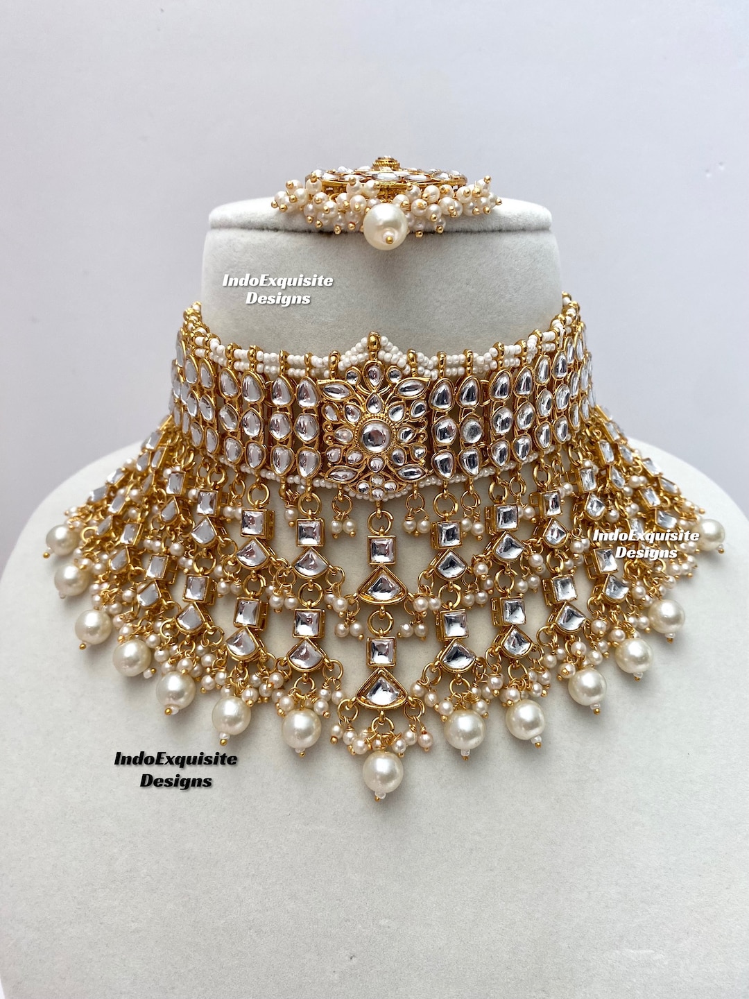 Elegant Kundan Choker Set/ Indian Jewelry/unique Kundan Choker Set ...