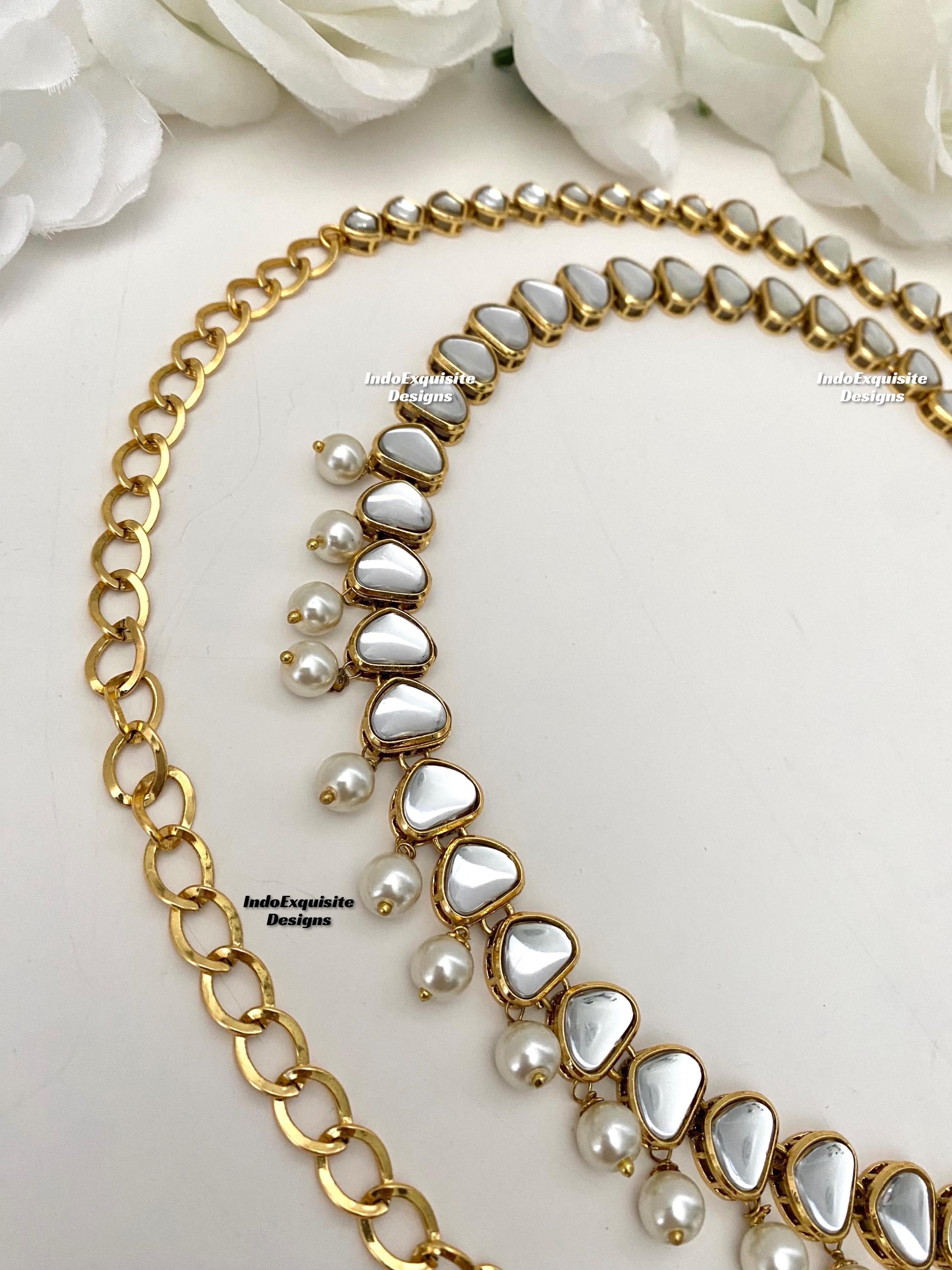 Elegant Kundan Waist Belt/belly Chain/ Kamarpatta/kamarbandh/indian ...
