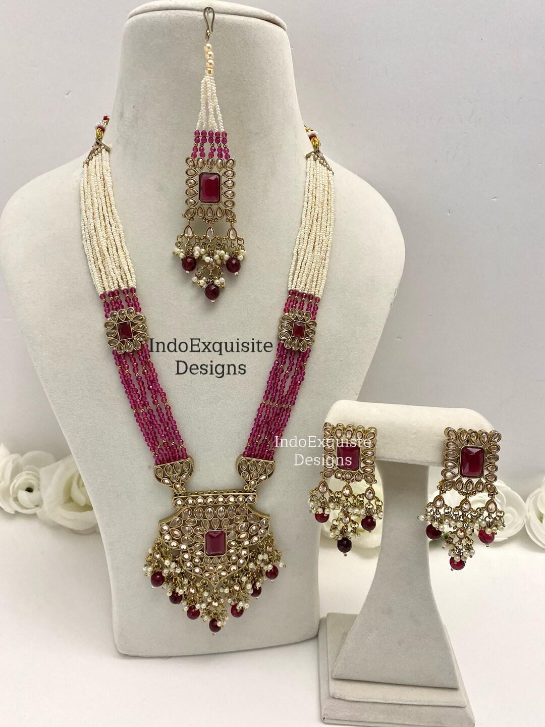 Antique Polki Raani Haar/ Long Necklace Set/ Indian Jewelry/ High ...