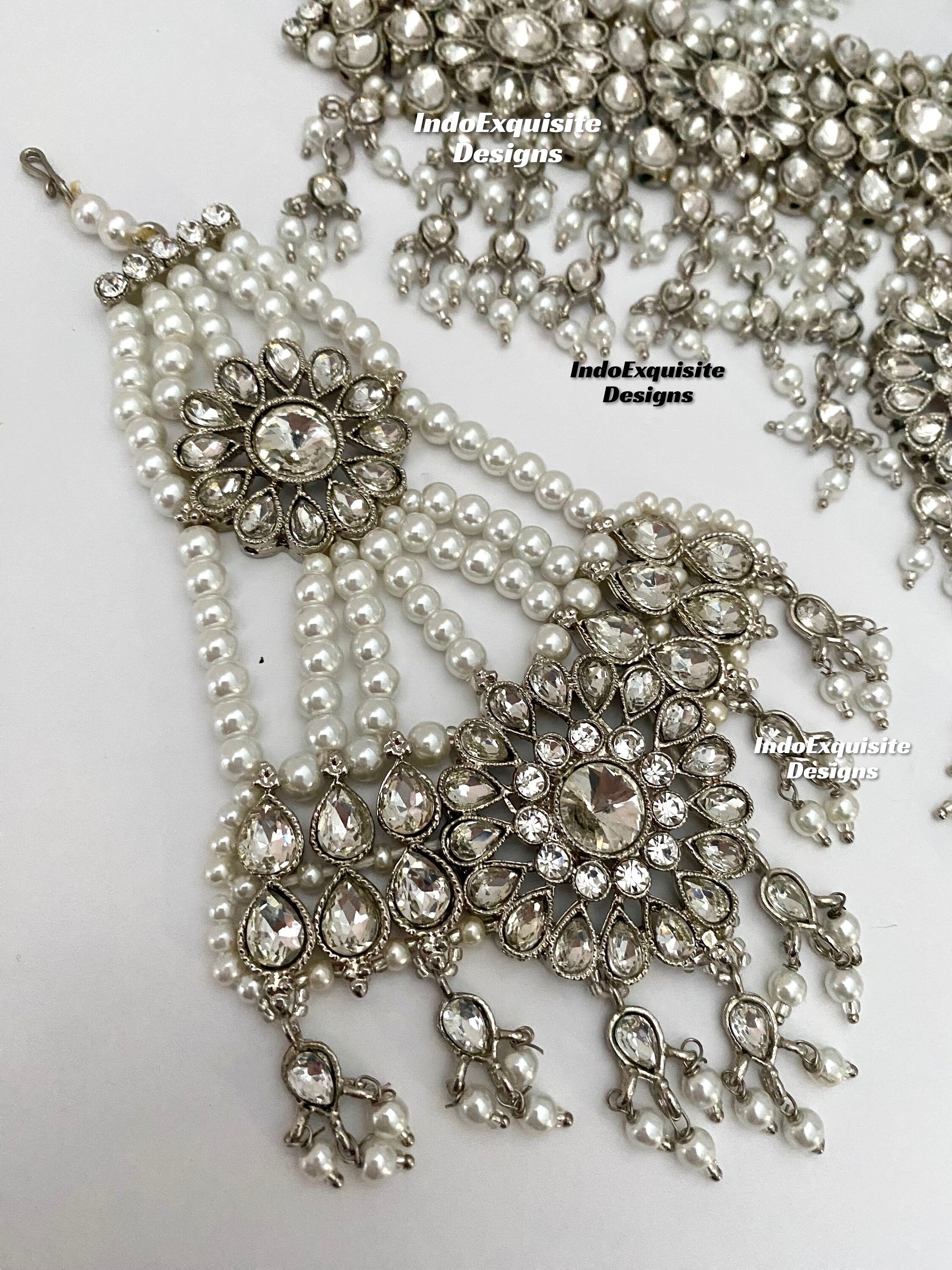 Elegant Silver Base Pakistani Choker Set/pakistani Bridal Set With ...