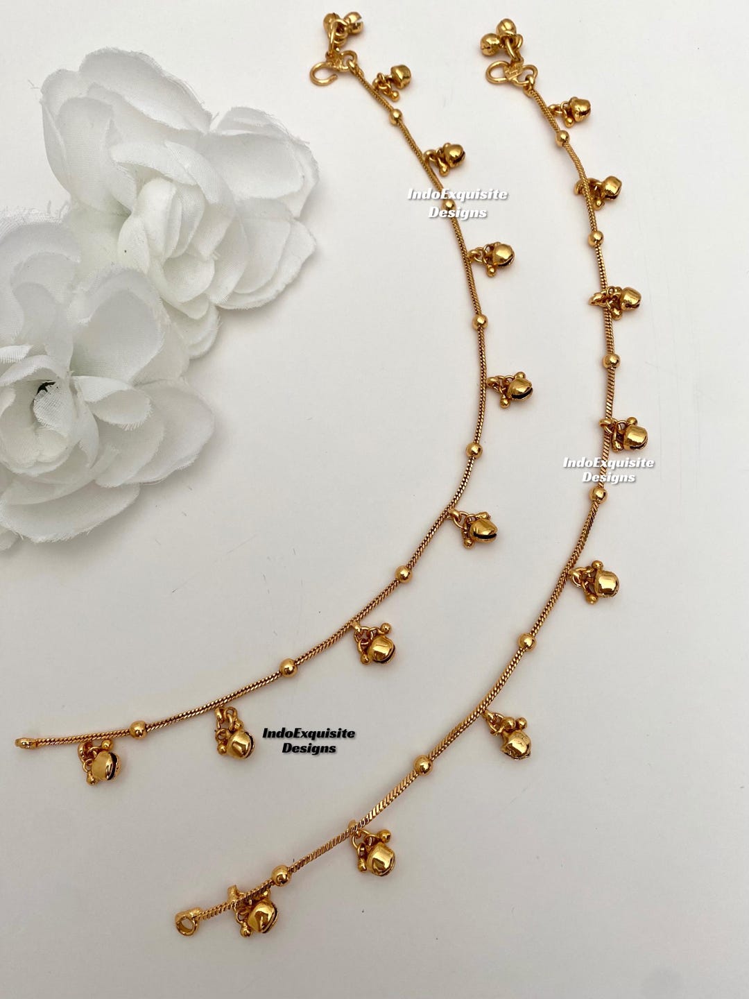 Gold Plated Anklets/payal/ Punjabi Jhanjra With Ghungroo/indian Bridal ...