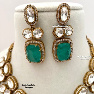 Premium Quality Tyani Inspired Uncut Kundan Moissanite Necklace Set ...