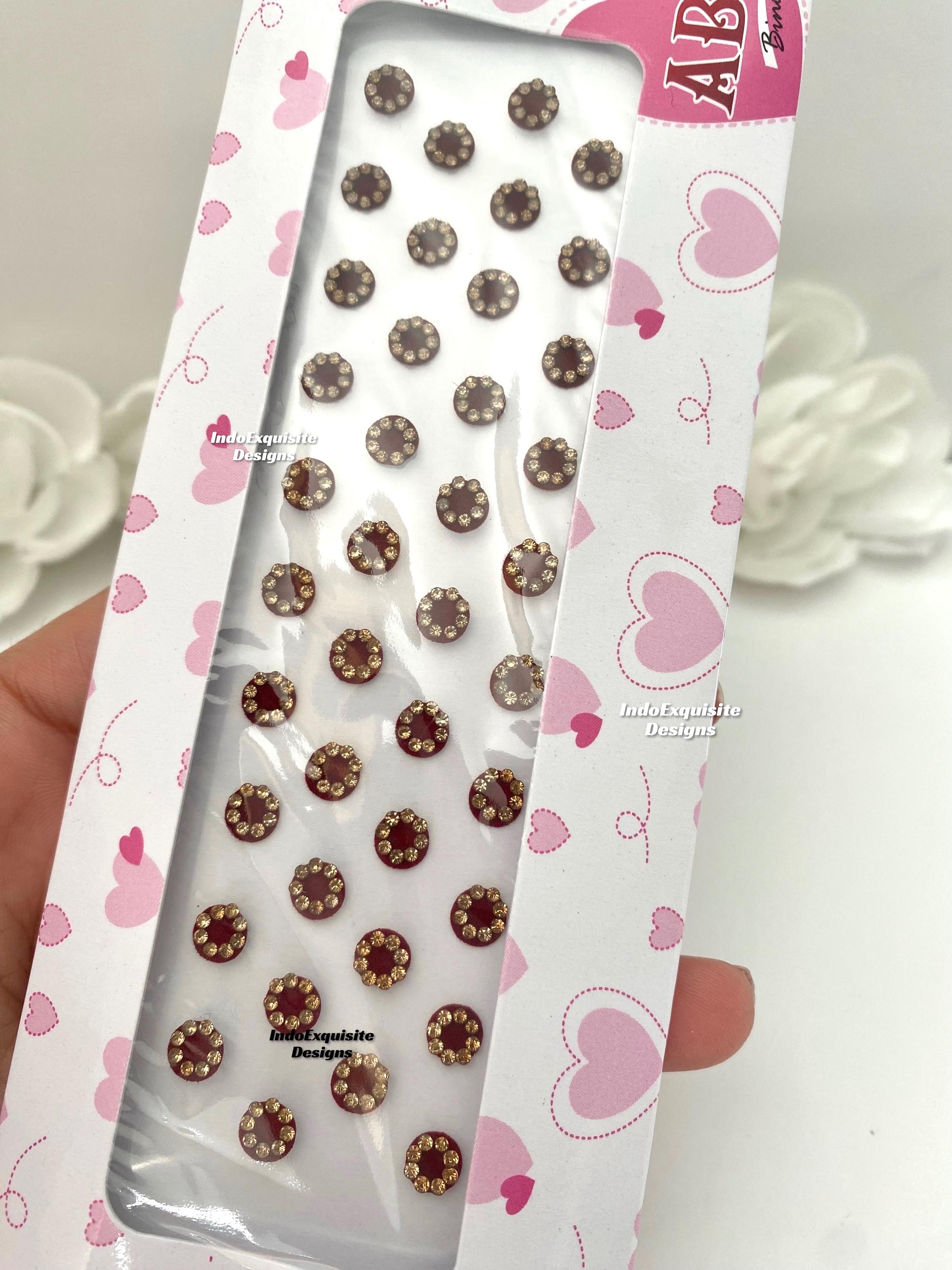 Indian Round Bindi Card With Stones Border/kumkum Sticker/forehead ...