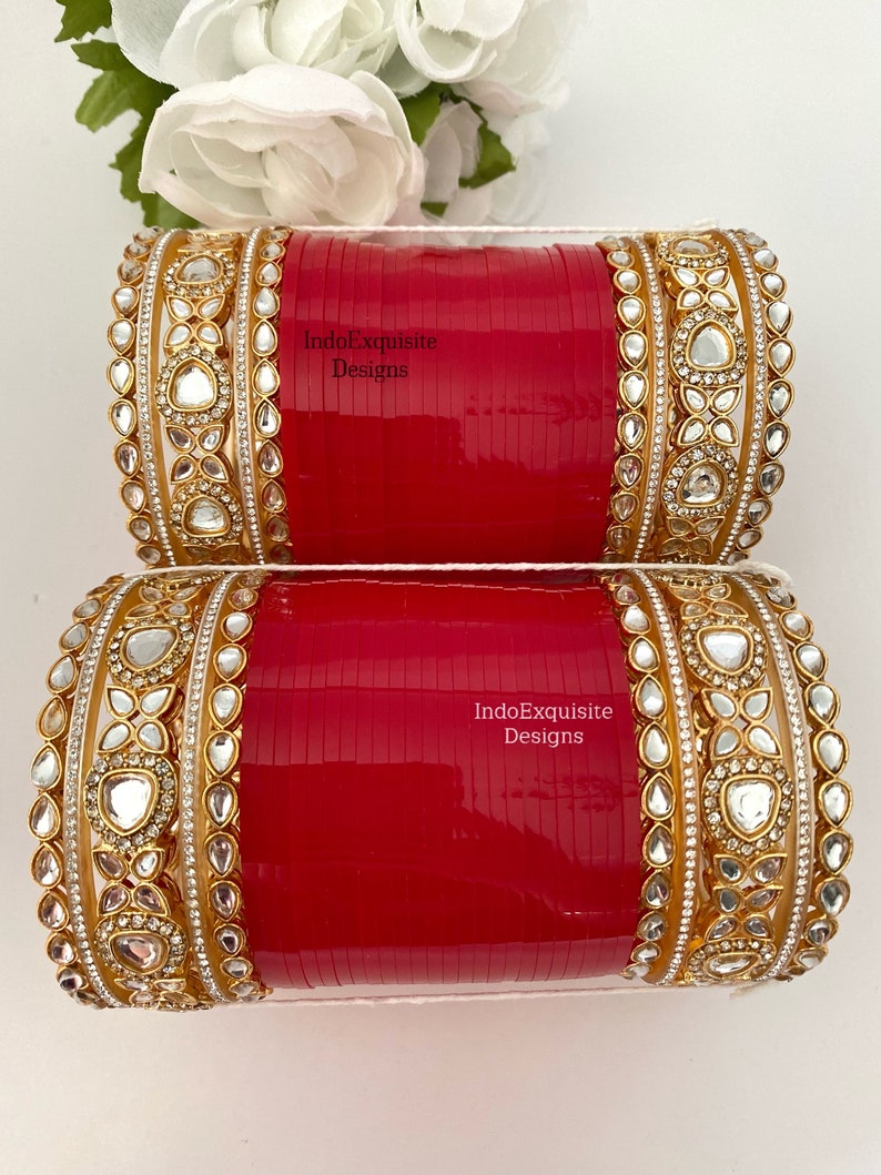 Indian Bridal Kundan Choora Set/ Wedding Chooda/traditional - Etsy