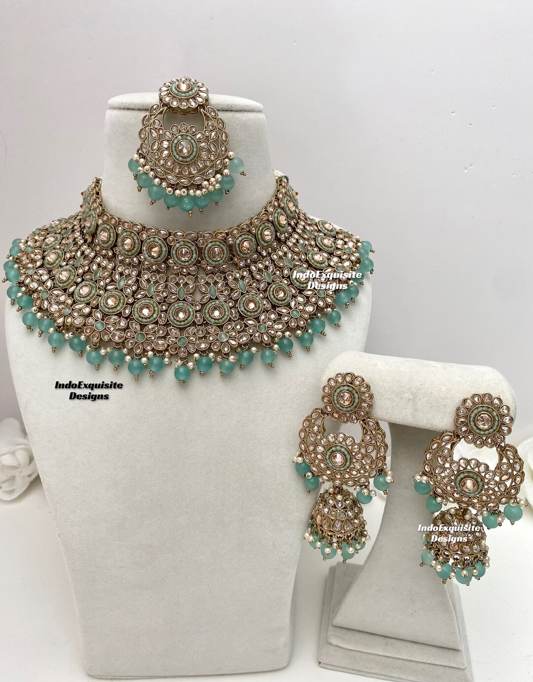 Antique Gold Polki Bridal Necklace Set/indian Bridal Set/ High Quality ...
