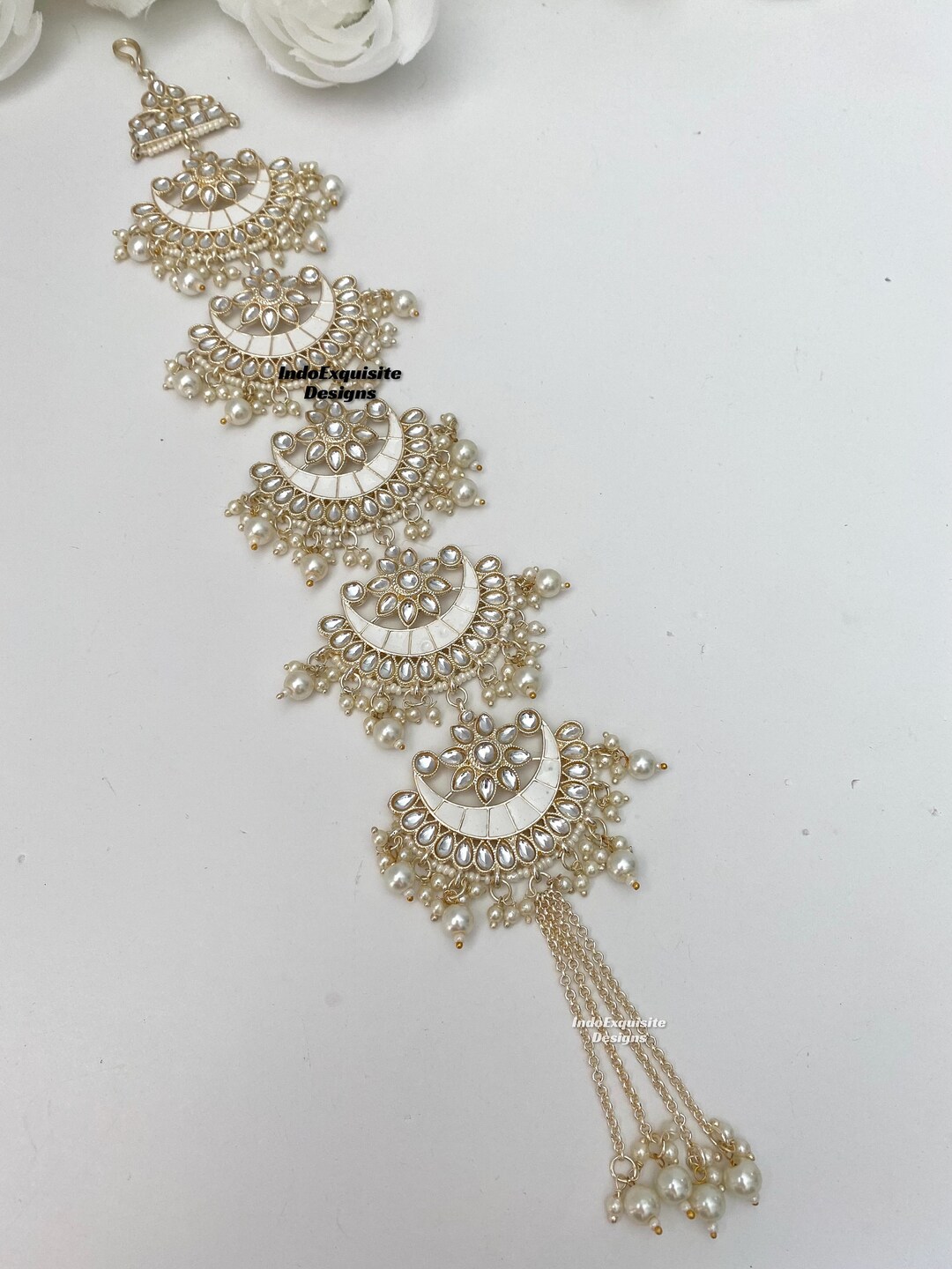 Kundan Choti/braid Choti/indian Bridal Choti/kundan Hair Accessories ...