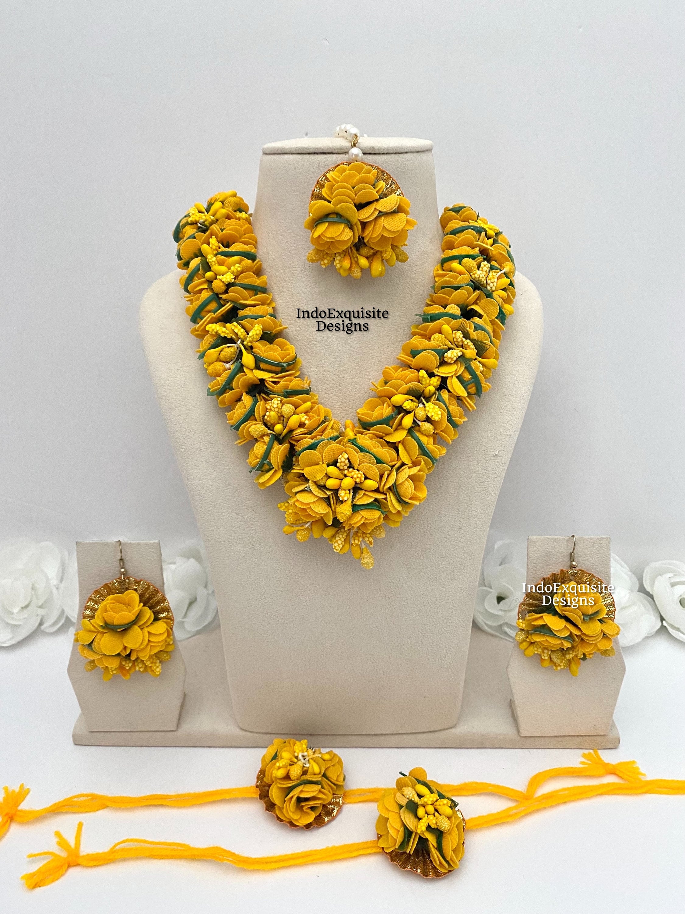 Gorgeous Handcrafted Artificial Flower/floral Jewelry/ Haldi Mehndi ...