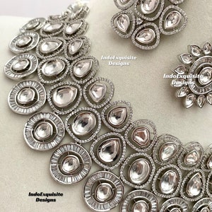 Premium Quality Tyani Inspired Kundan Necklace Set/ Uncut Real Polki ...