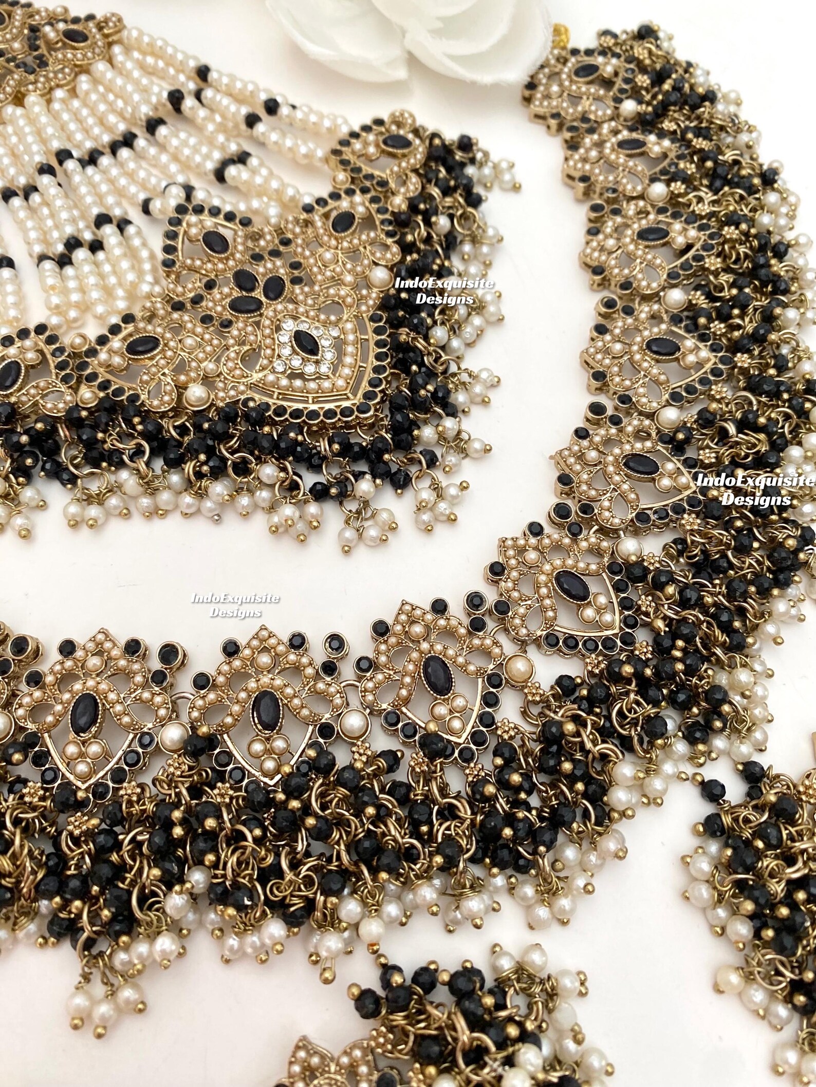 Elegant Antique Gold Pakistani Necklace Set/pakistani Bridal Set With ...